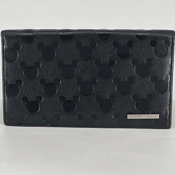 Disney | Bags | Vtg Disney Store Mickey Mouse Checkbook Wallet Black ...